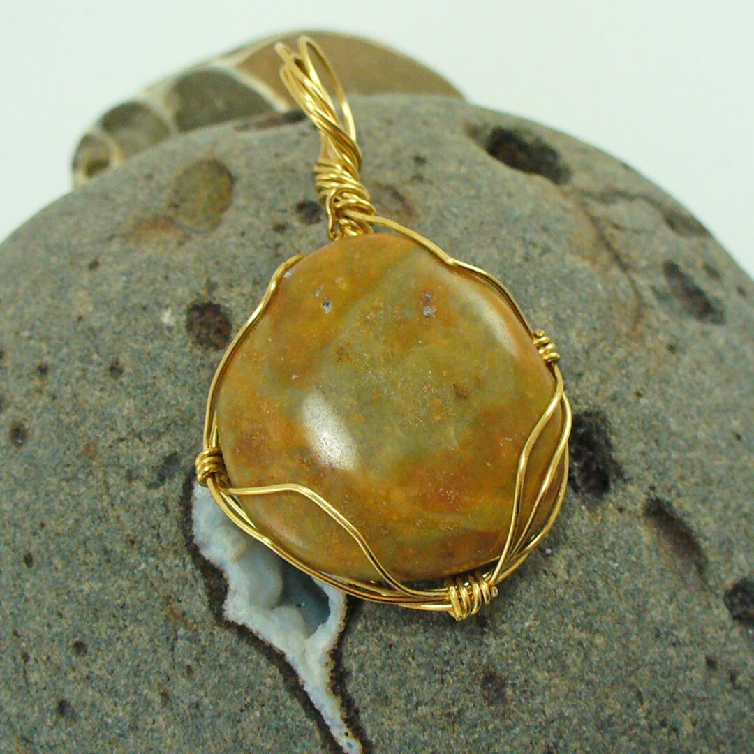 OOAK Neutral Olive Tan Rust Found Stone Beach Rock Tumbled Jasper ...