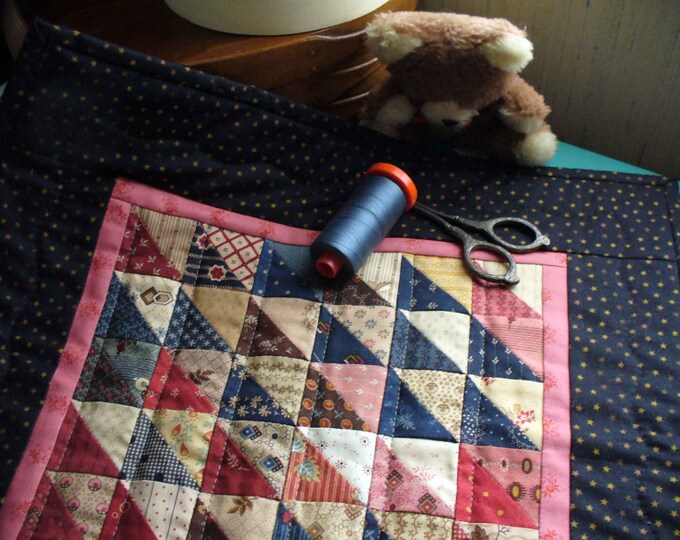 Primitive Rustic, Mini Quilt, Doll Quilt, Country Decor, Quilted Wall ...