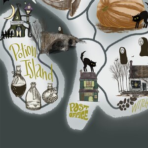 Halloween Town Map Spooky Map Autumn Decor Halloween - Etsy