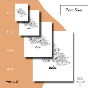 O'ahu, HI Illustrated Font Map Print - Oahu- Map of Oahu - Oahu Map ...