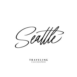 Seattle, WA Neighborhood Map Print - Hand Lettered - Map of Seattle ...