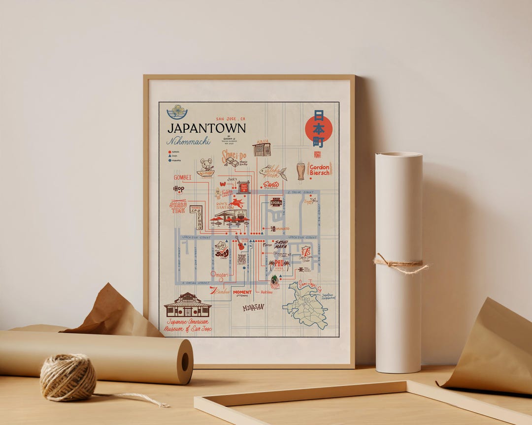Japantown (2025 Version, V2) Jtown Map - San Jose, CA - Etsy