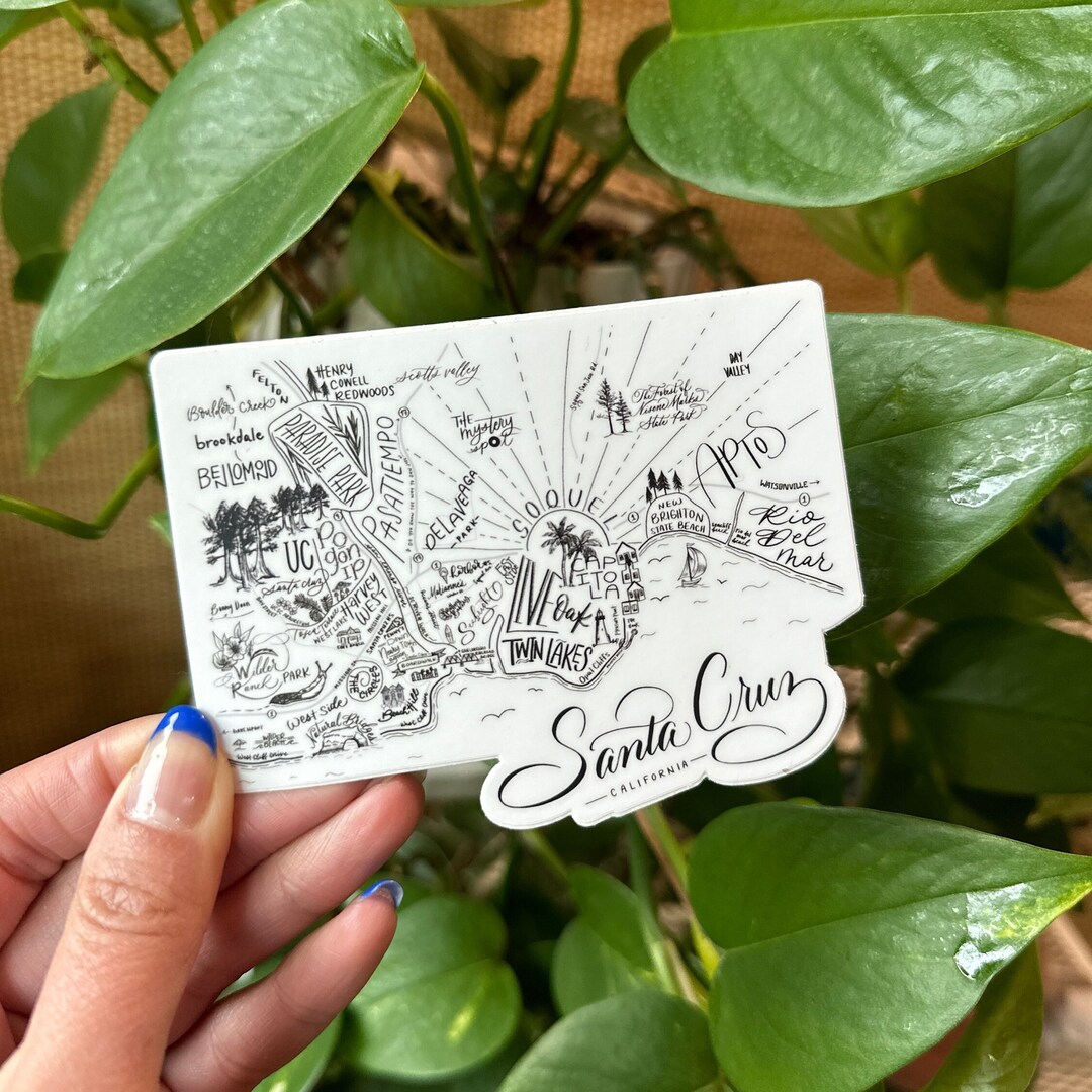 Santa Cruz Sticker | Die-cut Water Bottle, Window, Skateboard, Car ...