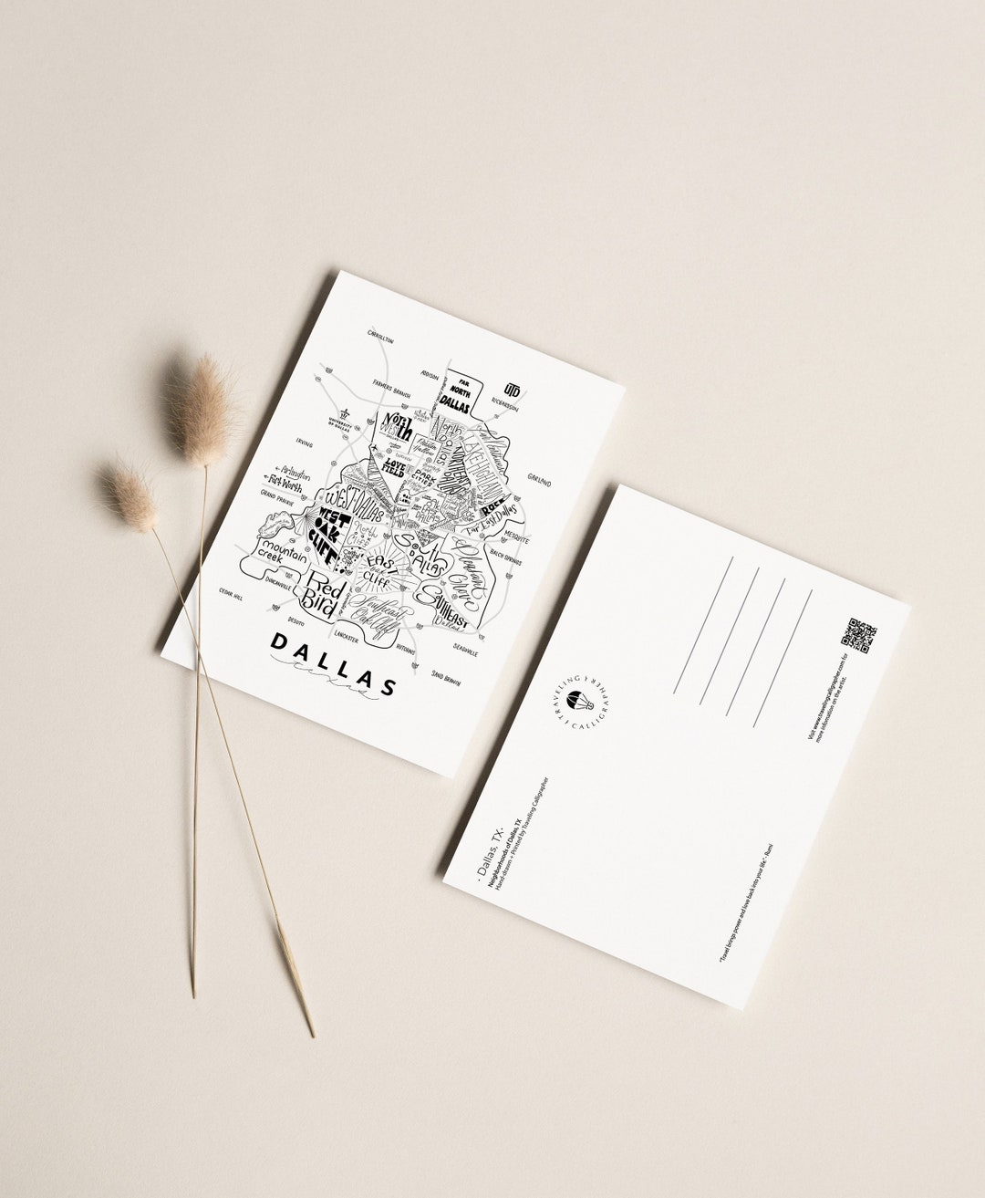 Postcard | Dallas, TX Neighborhood Map: 4x6 Postcard - Etsy