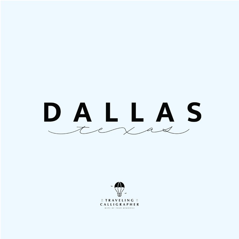 Dallas TX Neighborhood Map Handlettered Map Cowboys | Etsy Dallas TX Neighborhood Map Handlettered Map Cowboys | Etsy