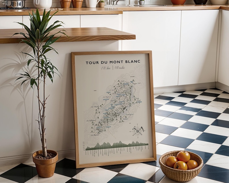 Tour Du Mont Blanc Trail Map (customizable!) - Refugios - TMB Map ...