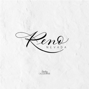 Reno, NV Neighborhood Map Print - Handlettered - Map of Reno - Reno ...