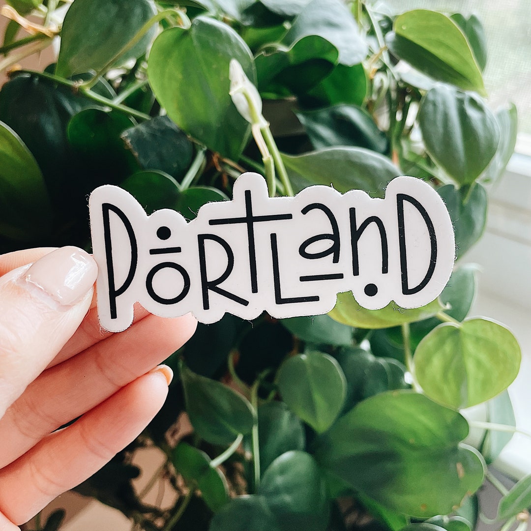 Portland Font Sticker Die-cut Water Bottle, Window, Skateboard, Car ...