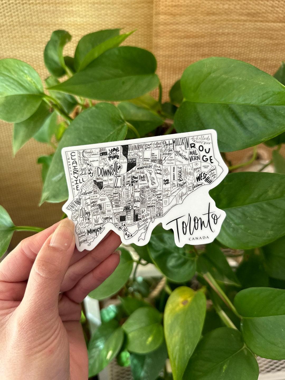 Toronto, Canada Map Sticker | Die-cut Water Bottle, Window, Skateboard ...
