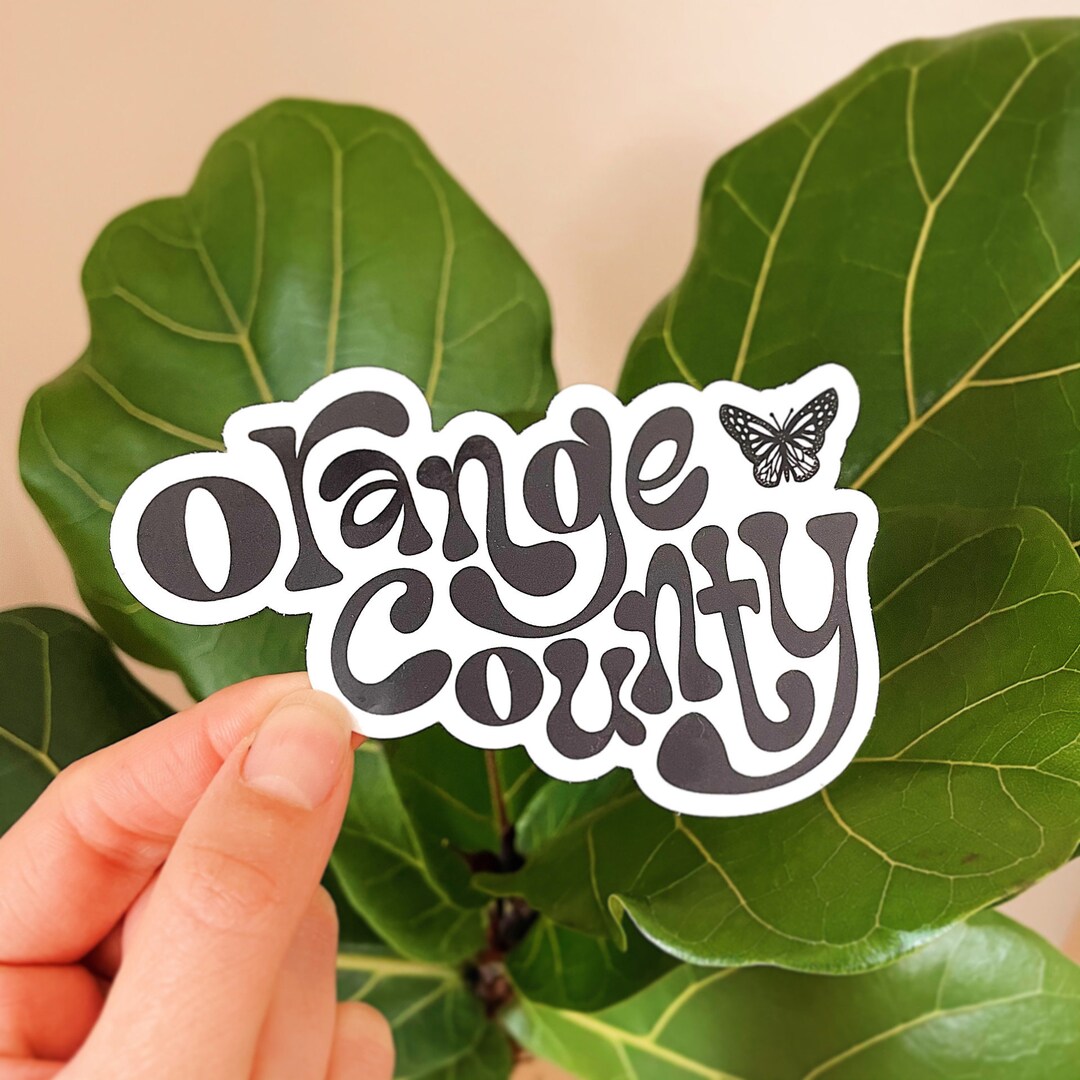 Orange County Font Sticker | Die-cut Water Bottle, Window, Skateboard ...