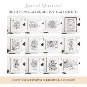 San Luis Obispo County Map Print - Handlettered-map of SLO County - SLO ...