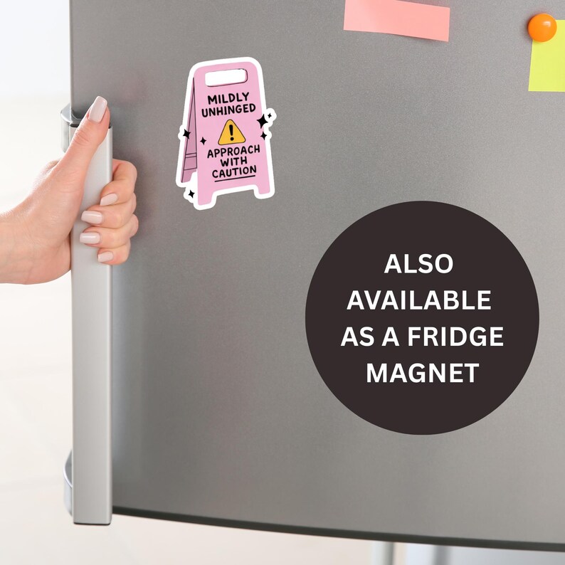 Mildly Unhinged Sticker Approach With Caution Funny Meme Vinyl Laptop ...