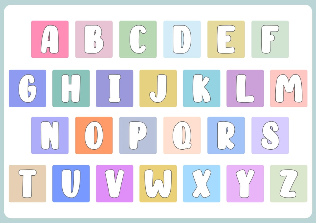 Pastel ABC Poster | Colorful Alphabet Wall Art (digital Download) - Etsy