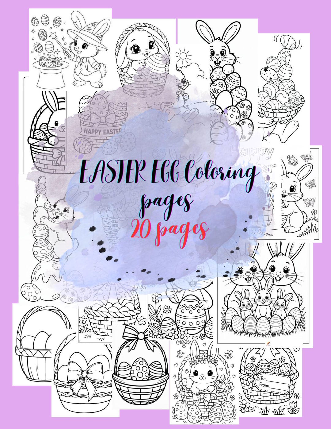 Easter Coloring Pages | 56 Printable Bunny, Egg, Chick Designs (PDF ...