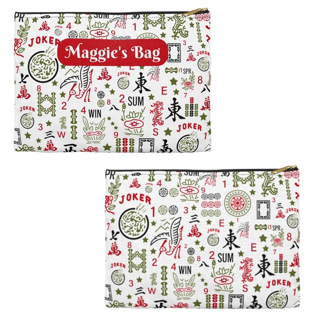 Mahjong Bag, CUSTOM, Purse Organizer, Carry POUCH for Card Game, Zipper ...