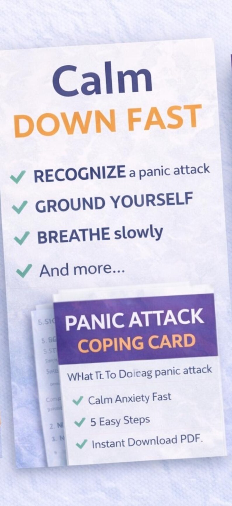 Panic Attack Coping Card | What to Do During a Panic Attack | Calm ...