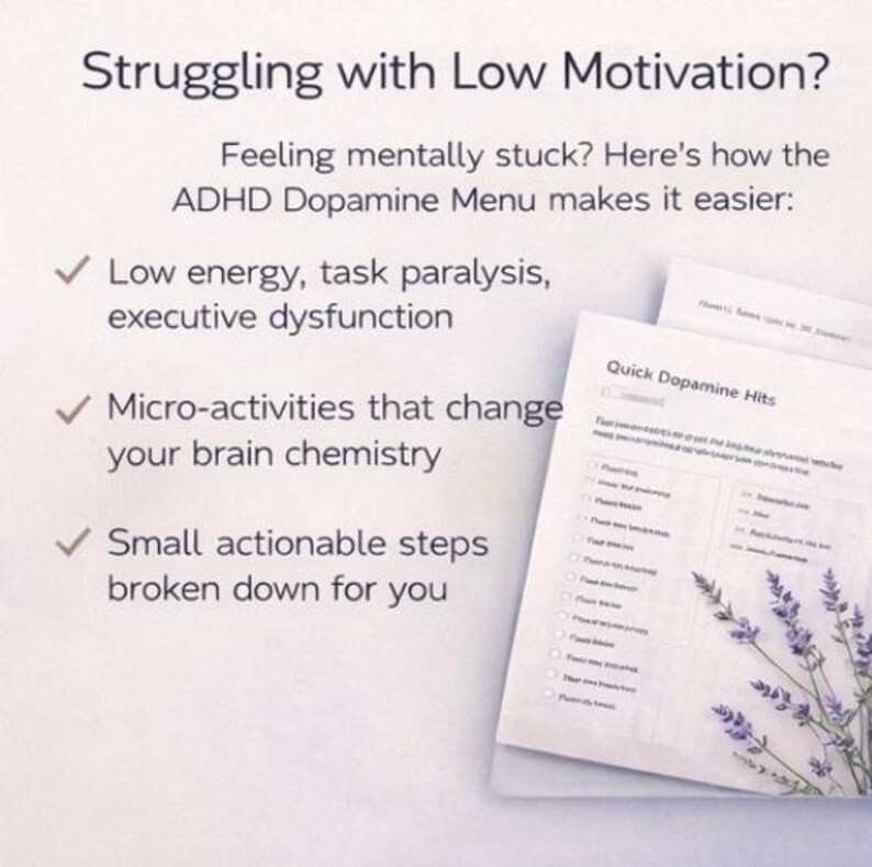 ADHD Dopamine Menu Printable | ADHD Motivation & Energy Reset Toolkit ...