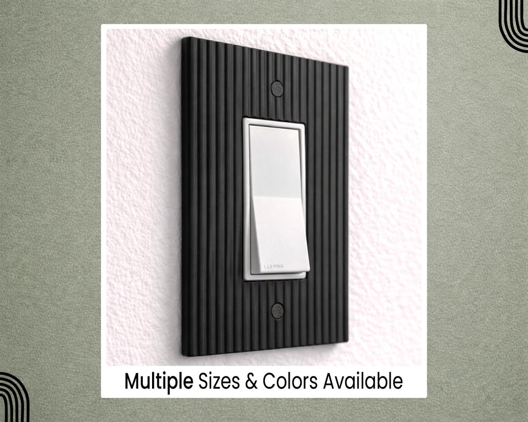 Fluted Rocker Switch Cover Plate: Modern Ribbed 3D Printed Wall Decor ...
