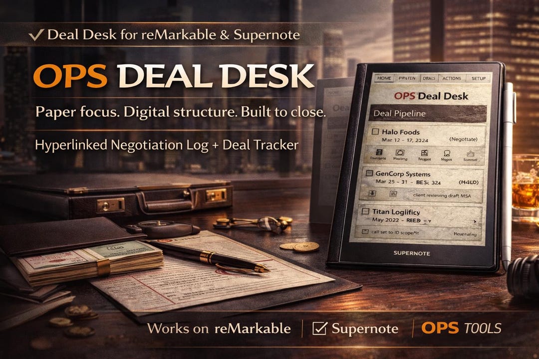 Sales Deal Desk Planner | Remarkable Supernote E-ink | Hyperlinked PDF ...