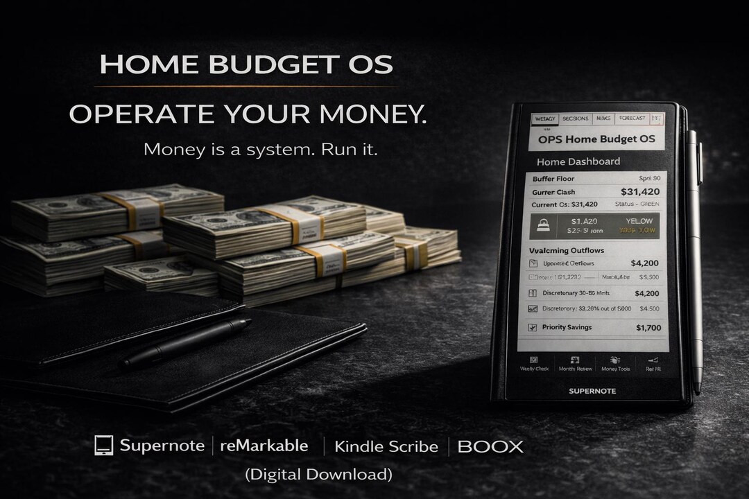 Home Budget E-ink | Hyperlinked Budget Planner | Supernote Remarkable ...