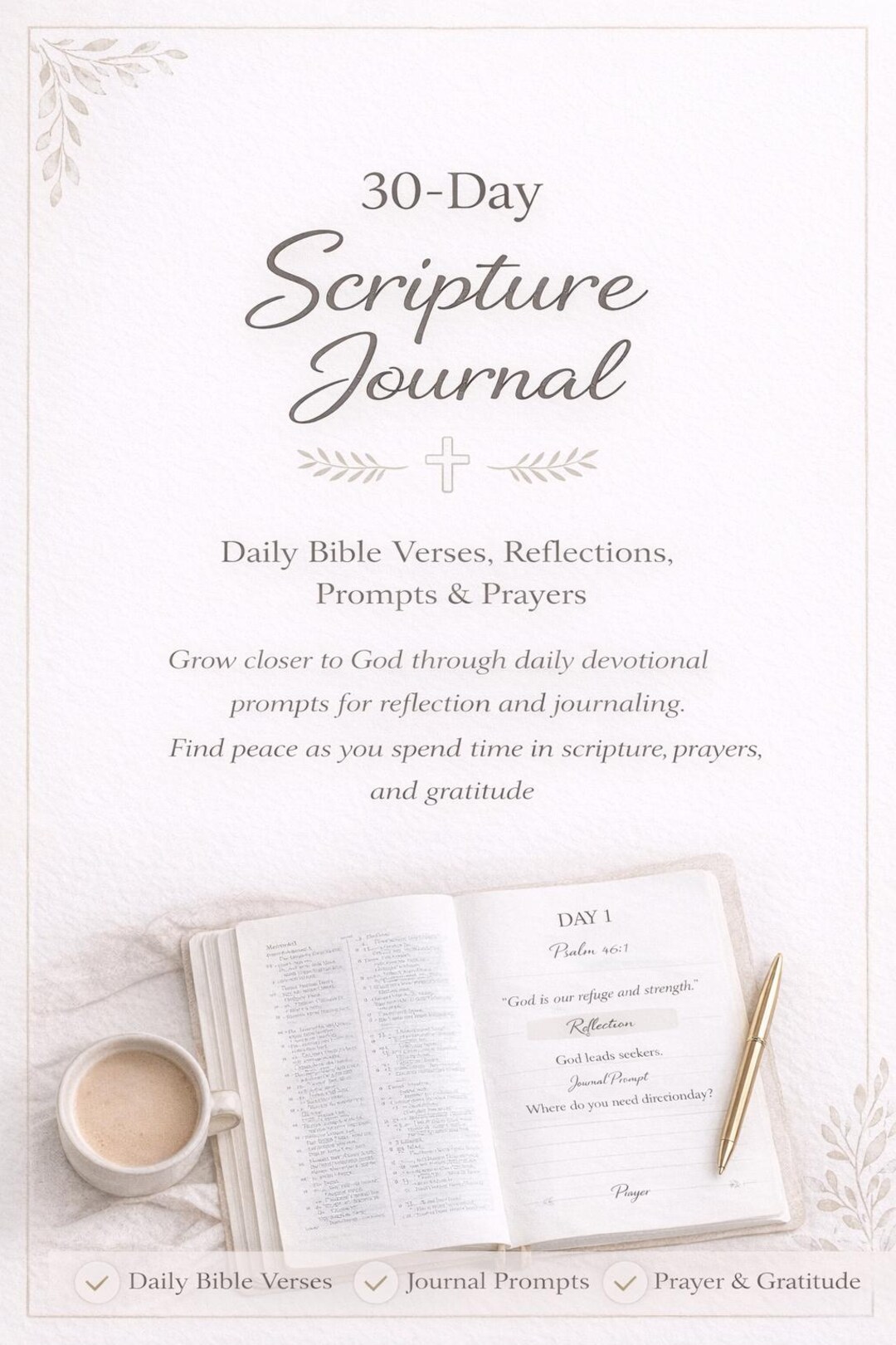 30 Days Psalms Devotional Printable/ Christian Scripture Journal ...