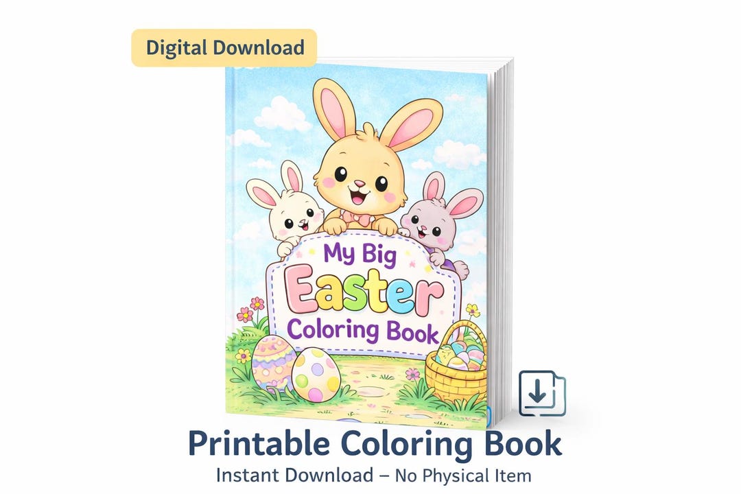 Easter Coloring Book Printable for Kids-25 pages| Cute Bunny & Chick ...