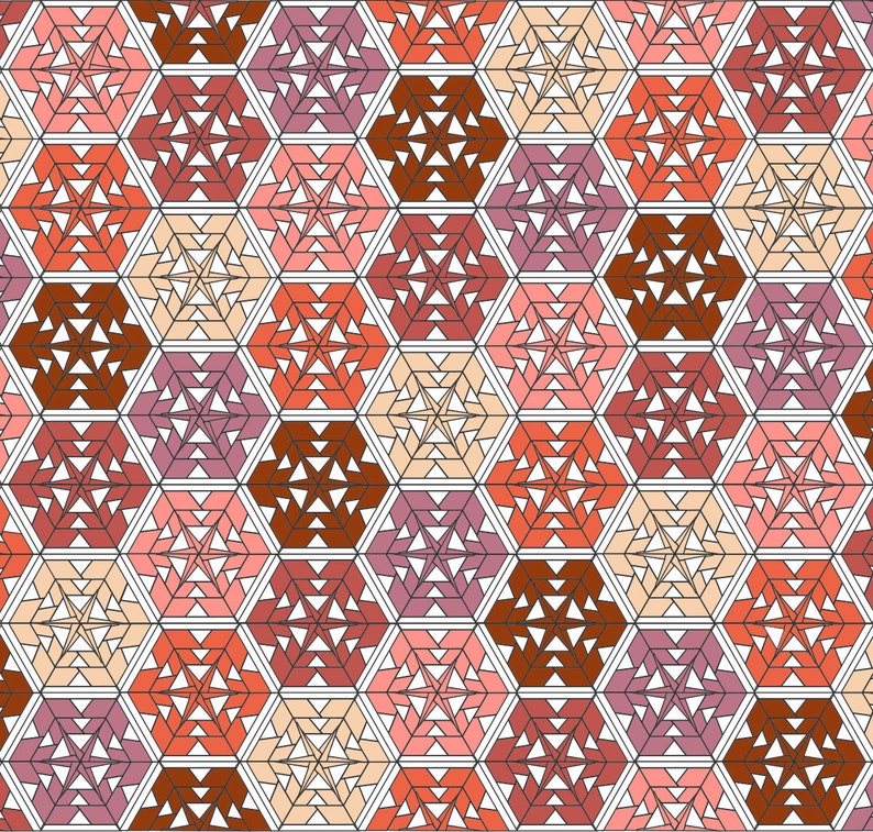 Terracotta Fiori Quilt Pattern - Digital File - Etsy
