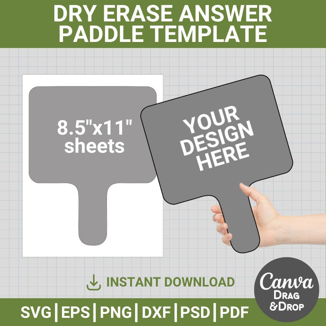 Dry Erase Answer Paddle Blank Template, SVG, DXF, Psd, Png, Canva, Drag ...