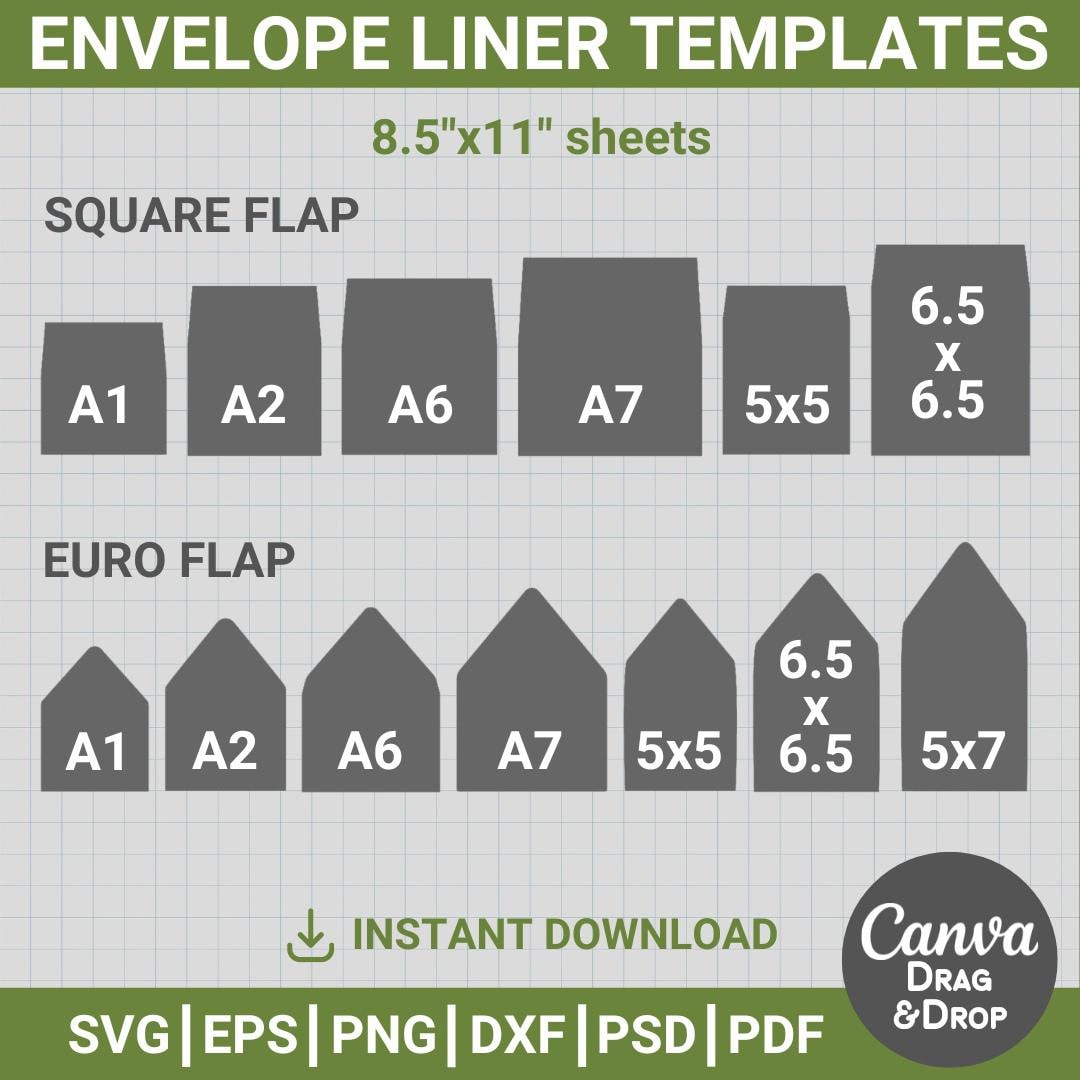 Envelope Liner Template, Bundle, Photo Envelope Liner, Custom, Svg, Png ...