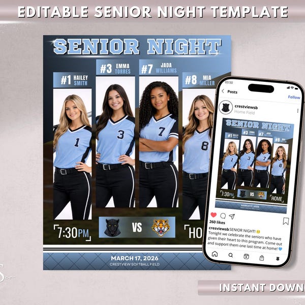 Senior Spotlight Template Digital - Etsy