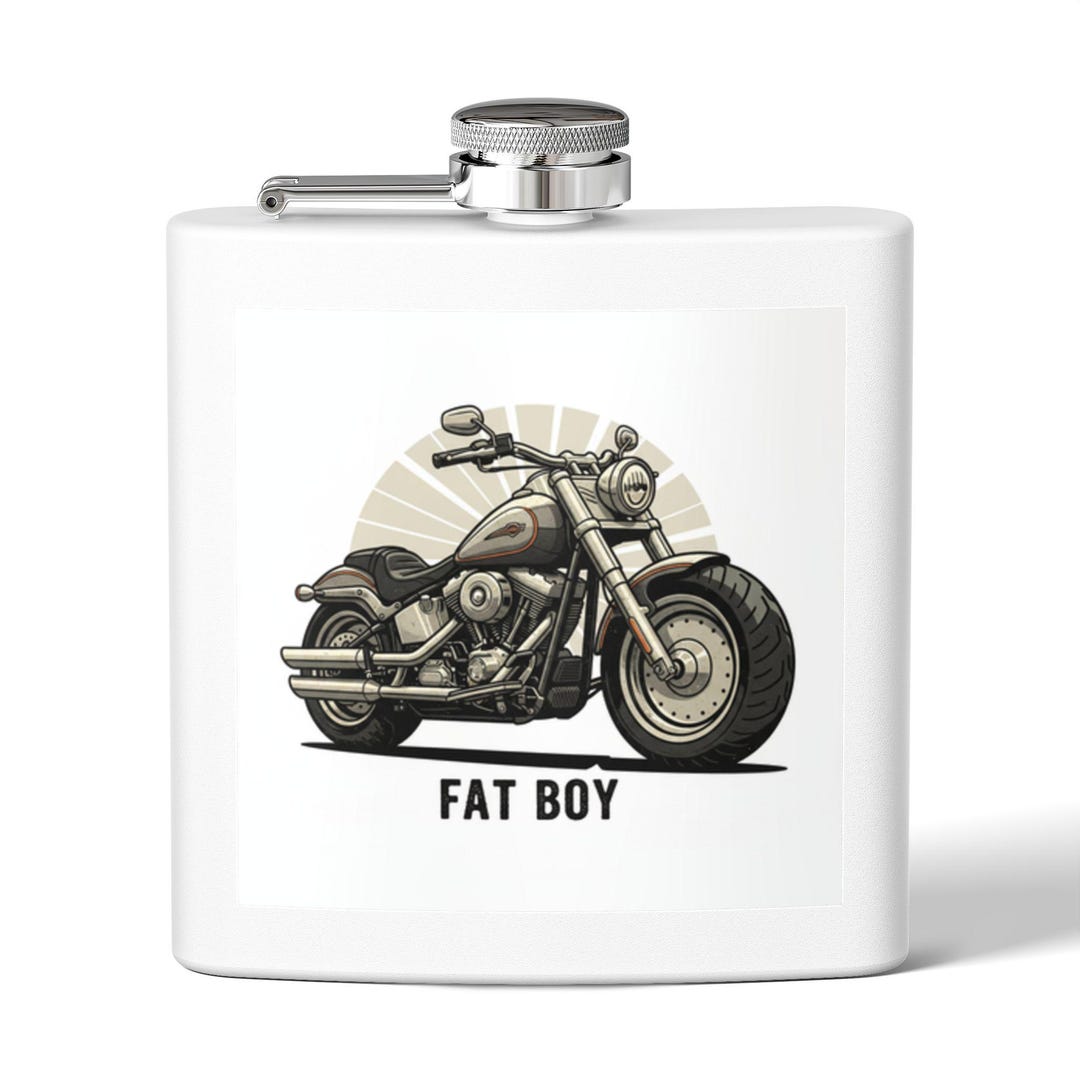 Fat Boy Motorcycle Flask | 6oz Stainless Steel Hip Flask - Etsy