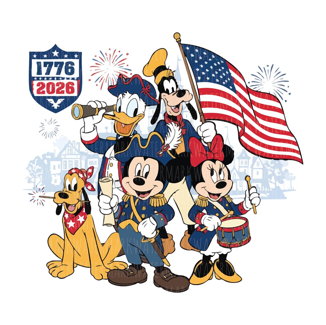 Disney 4th of July PNG Mickey American Freedom Png Magic Kingdom 250th ...