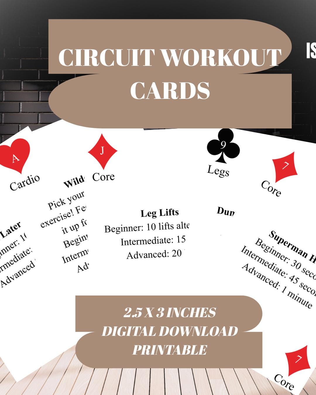 Circuit Workout Cards – Gamify Fitness Routine, Printable Deck (digital ...