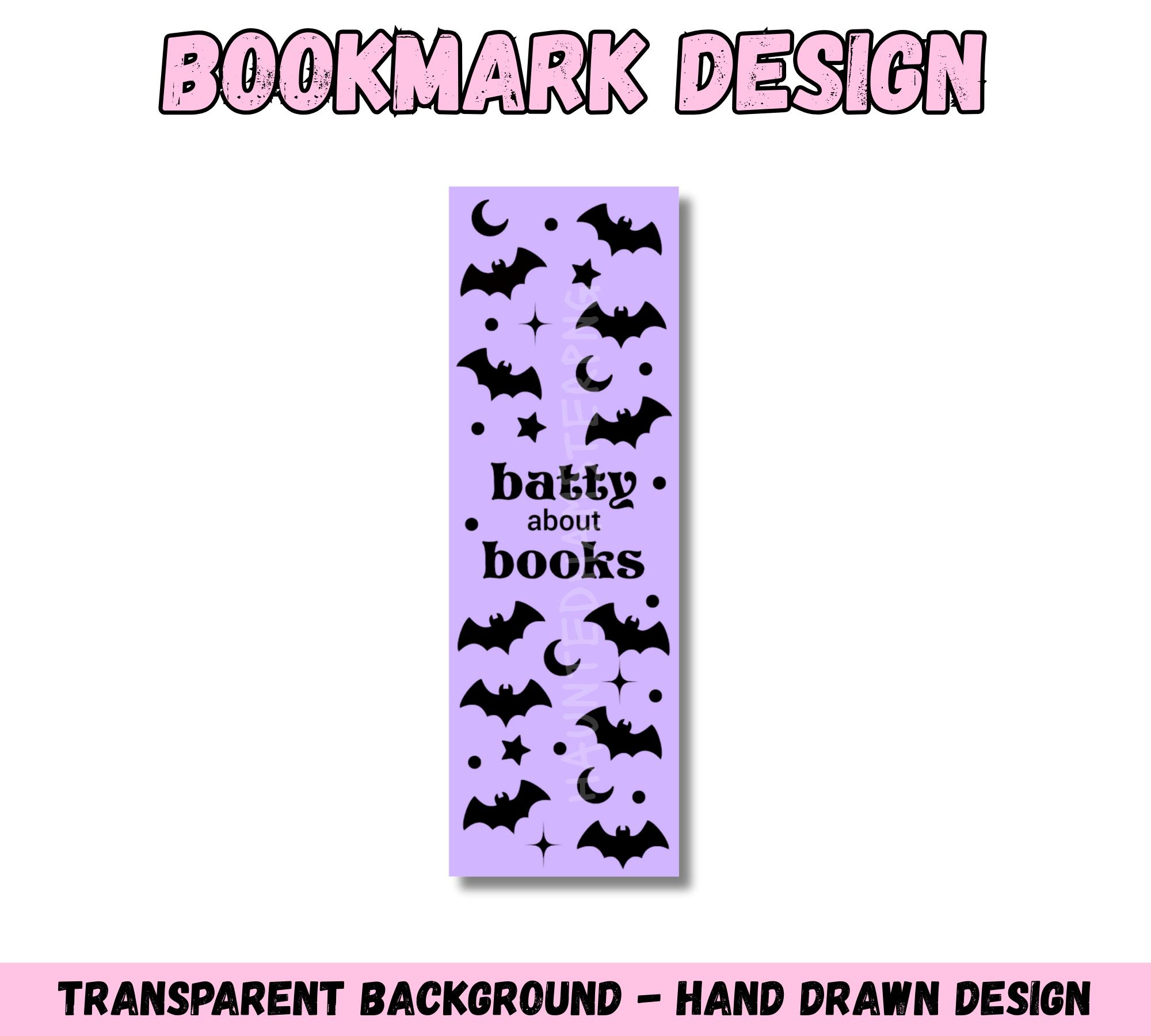 Spooky Bat Printable Bookmark // Purple Batty About Books Digital ...