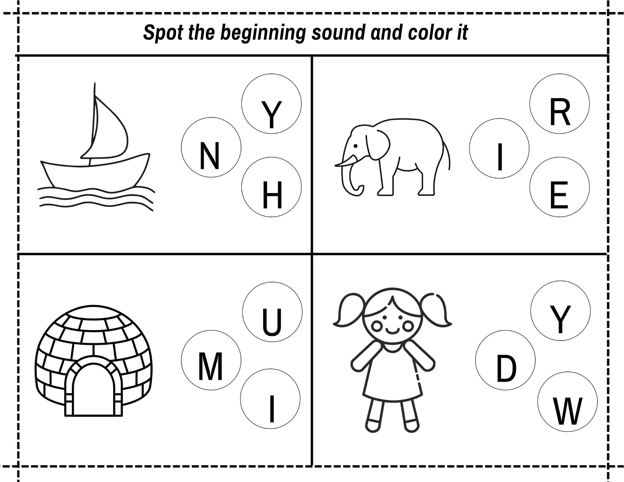 ABC Beginning Sounds Coloring Book for Kids | Letter Recognition ...
