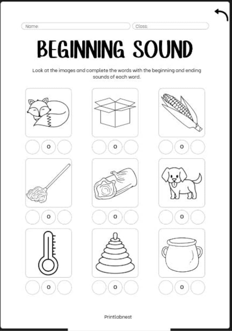 Beginning Sounds Worksheets for Kids | Preschool Phonics Workbook ...