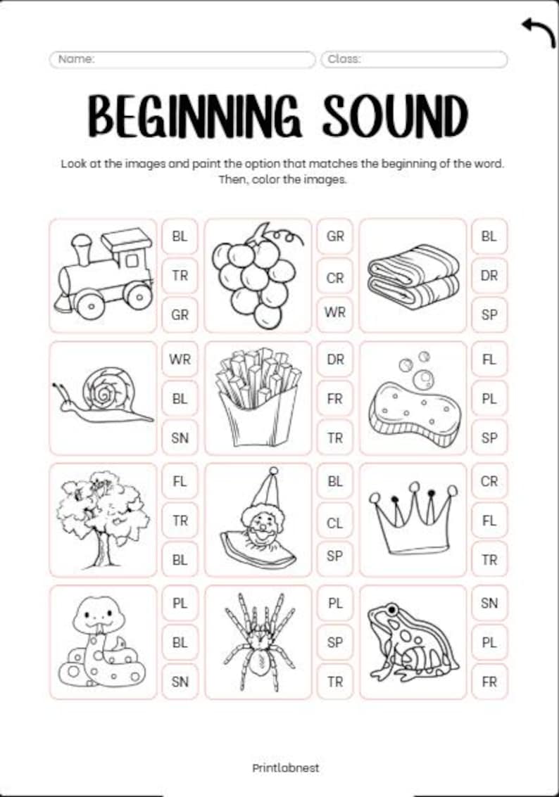 Beginning Sounds Worksheets for Kids | Preschool Phonics Workbook ...