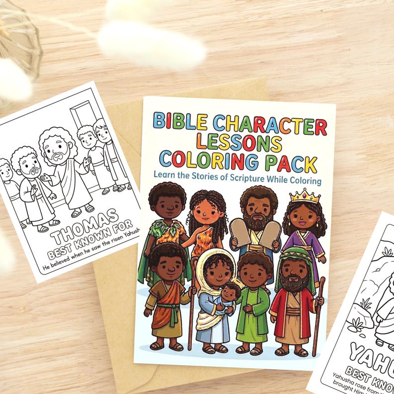 Bible Character Coloring Pages | Scripture Lessons for Kids (digital ...