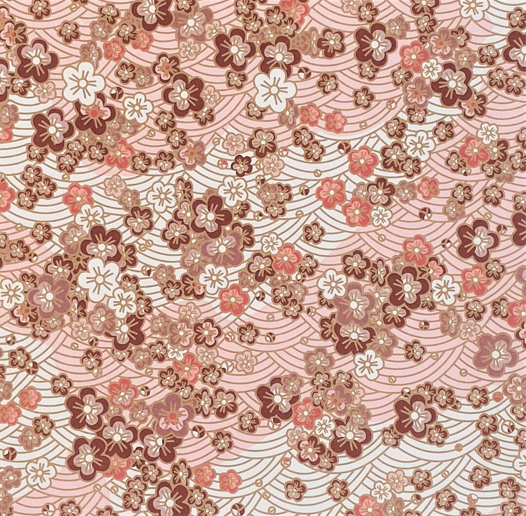 Red Oragne Plum Print Origami Papers 6 X 6 Inch Japanese Origami Paper ...