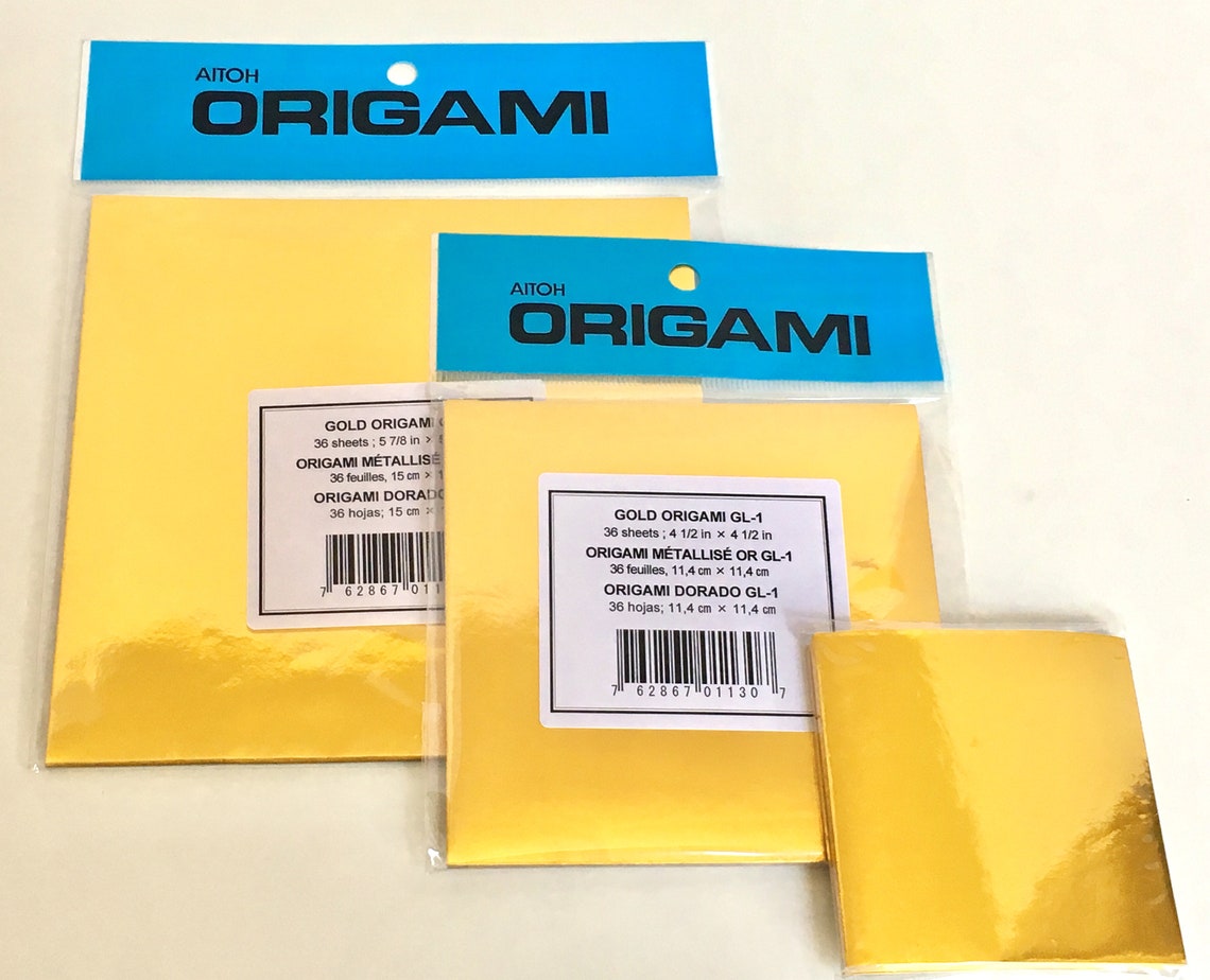 100 Gold Origami Paper Sheets 3 X 3 Inch Japanese Origami Paper Pack ...