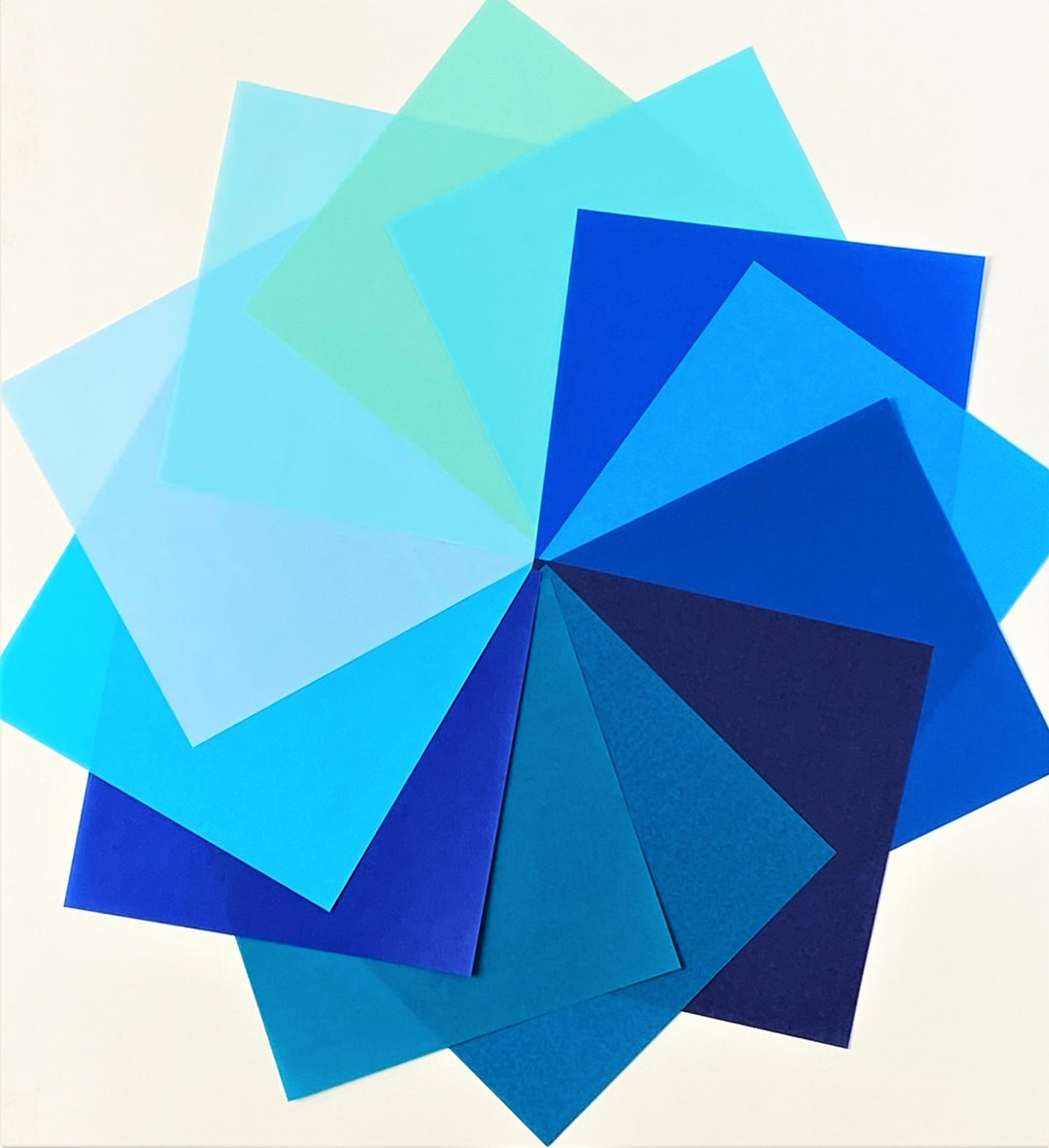 12 Blue Shades of 48 Origami Paper Sheets Japanese Origami Paper Pack ...