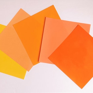 5 Shades of 50 Orange Origami Paper Sheets Japanese Origami Paper Pack ...