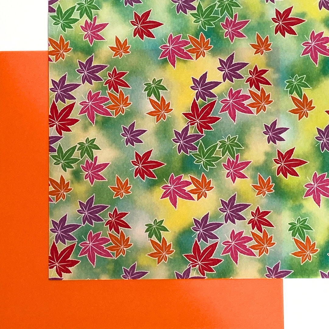 Maple Leaves Washi Chiyogami Origami Paper Pack 6-inch 4.5-inch 3-inch ...