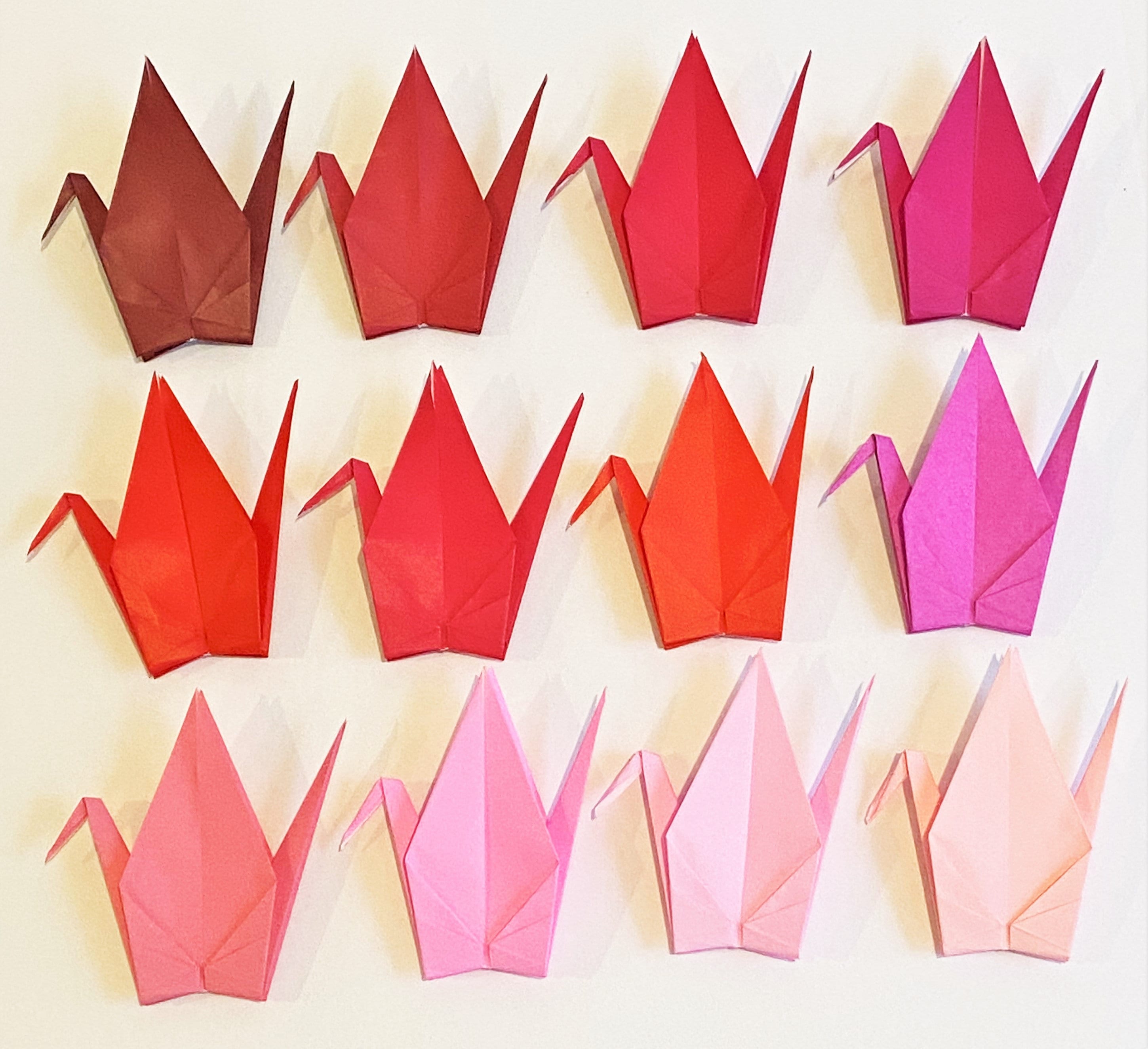 12 Shades of 48 Red Pink Purple Origami Paper Sheets Japanese | Etsy