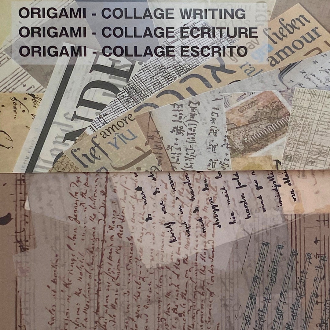 Single Sided Antique Collage Writing Origami Sheets Print Origami ...