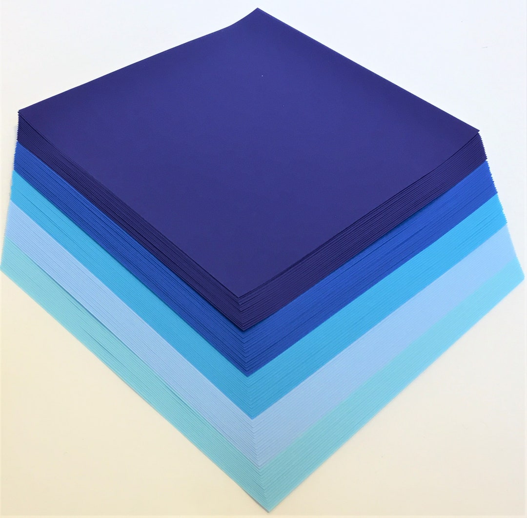 5 Shades of 50 Blue Origami Paper Sheets Japanese Origami Paper Pack ...