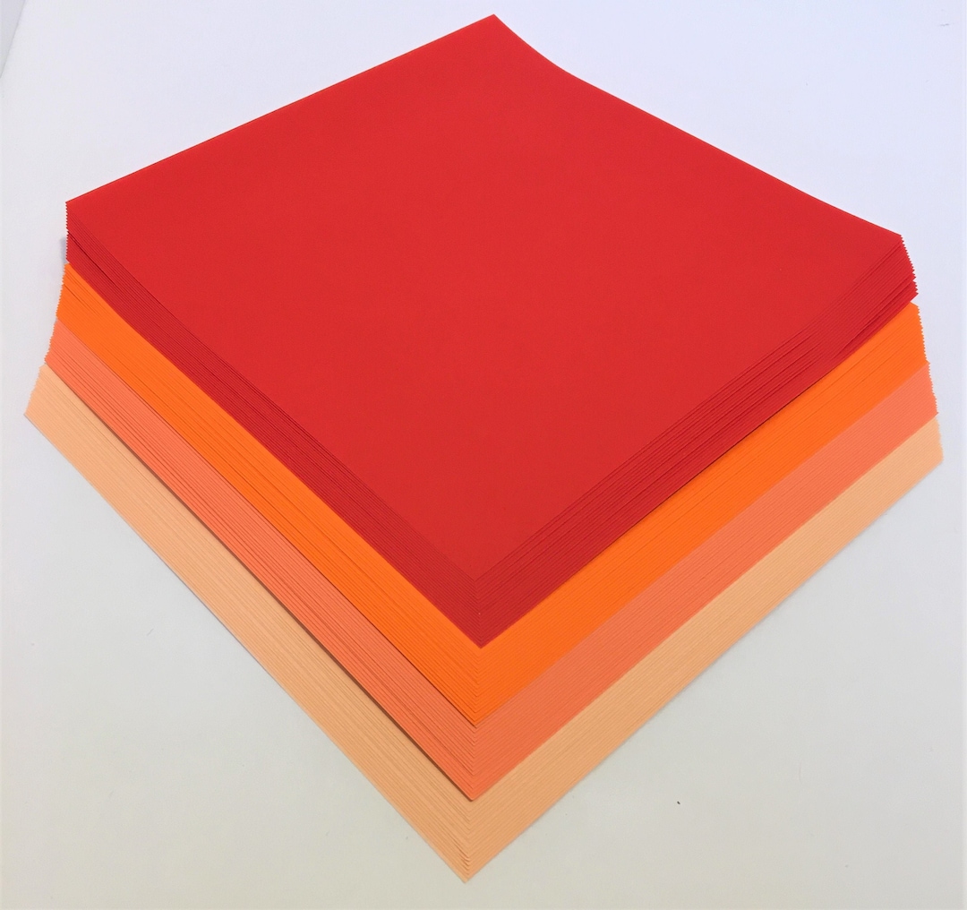 4 Shades of 50 Red Orange Origami Paper Sheets Japanese Origami Paper ...