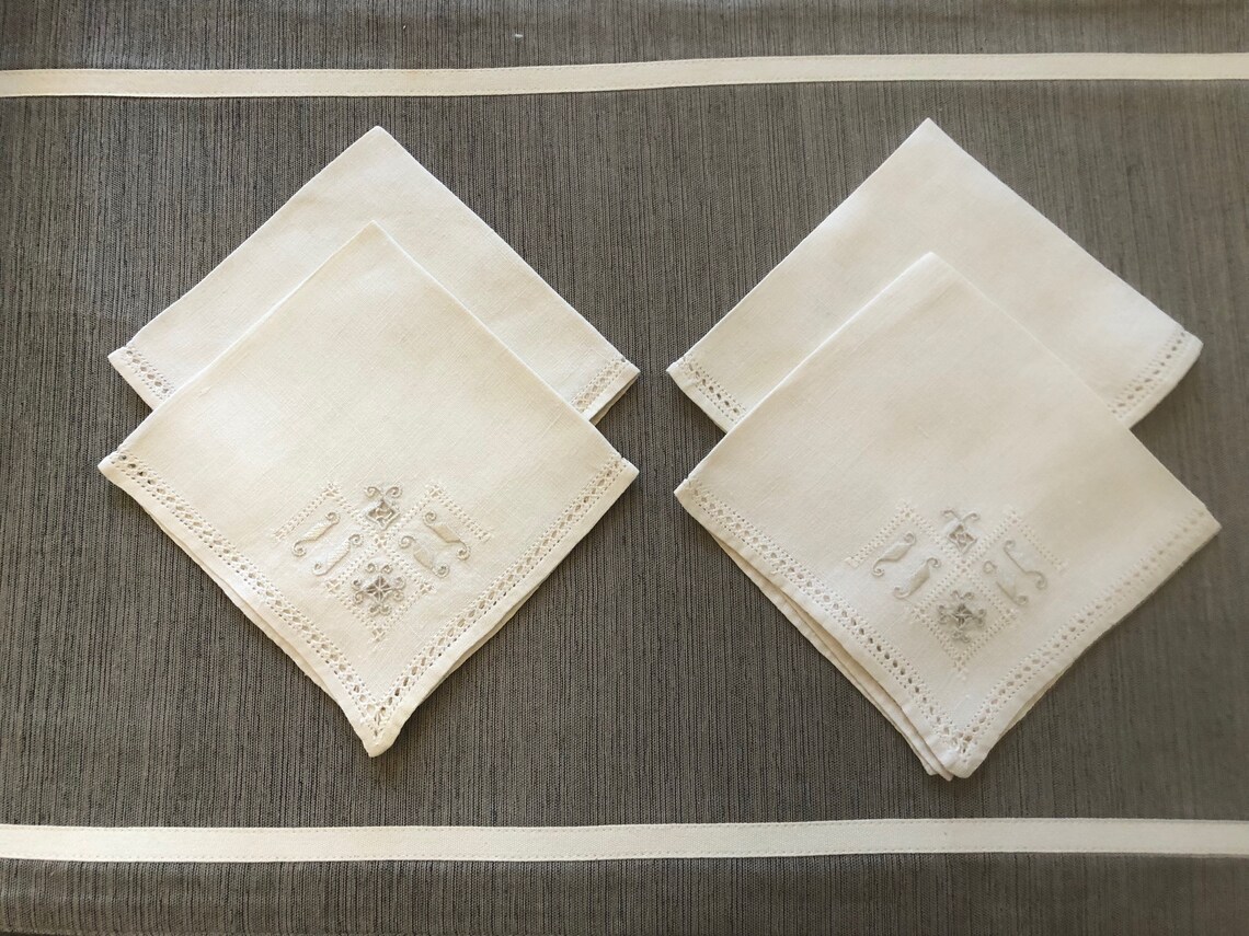 Gorgeous Embroidered Linen Napkins Set of 4 - Etsy