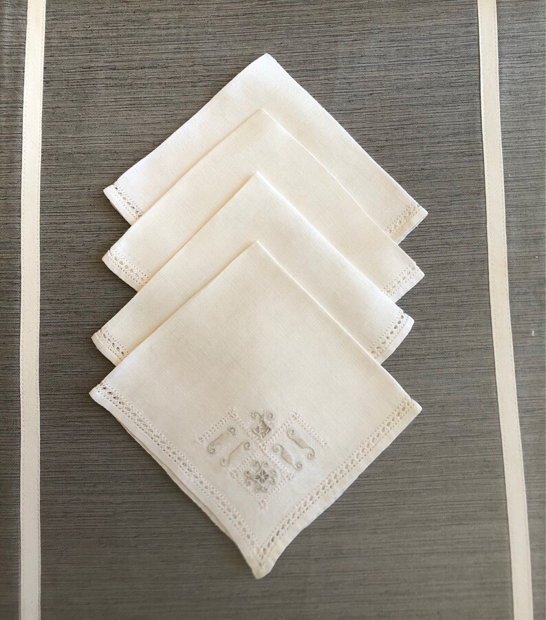 Gorgeous Embroidered Linen Napkins Set of 4 - Etsy