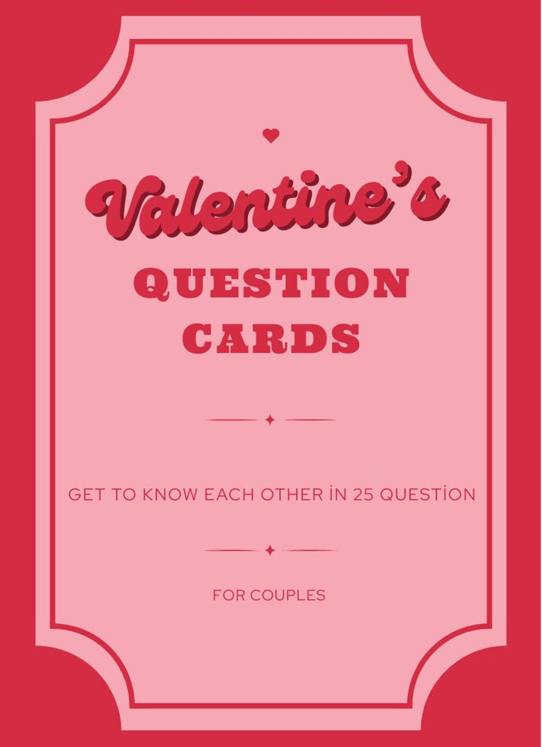 Valentine’s Day Question Cards for Couples, Editable Canva Template ...